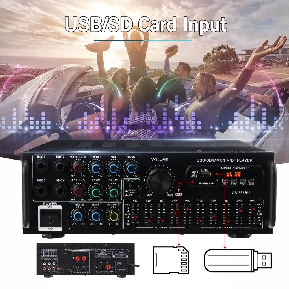 2000W HIFI Verstärker bluetooth 5.0 Digital Stereo Audio Amp (Neu ...