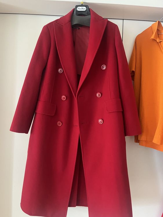 Max Mara Red Wool Coat - Size 36 - NEU! (Neu (gemäss Beschreibung)) in ...