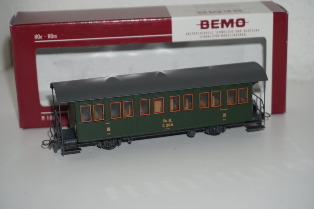 BEMO 3230 104 - RhB C 264 Zweiachser Personenwagen H0m | Kaufen auf Ricardo