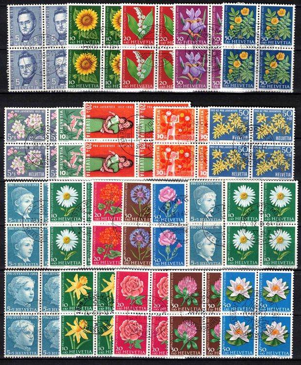 Pro Juventute 1961 - 1964, 4 komplette Serien im 4er-Block ʘ (Neu (gemäss Beschreibung)) in ...