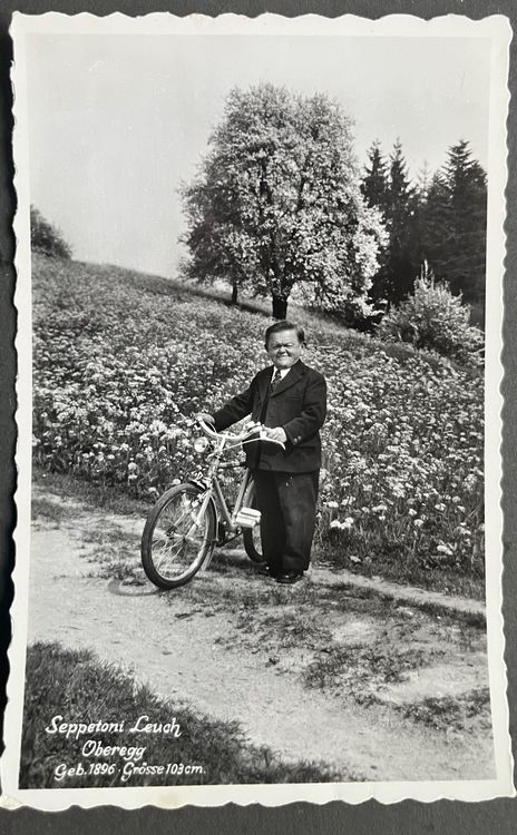Seppetoni Leuch mit Velo /Oberegg geb.1896. Grösse 103 cm. (Gebraucht ...