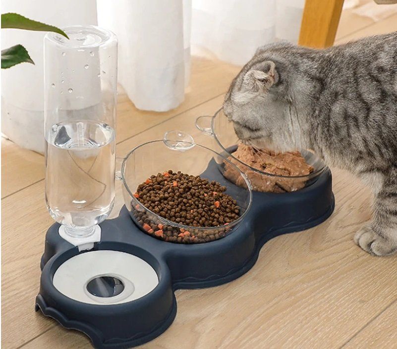 Doppelter Futternapf mit Brunnen für Katzen / Double bol (Neu und ...