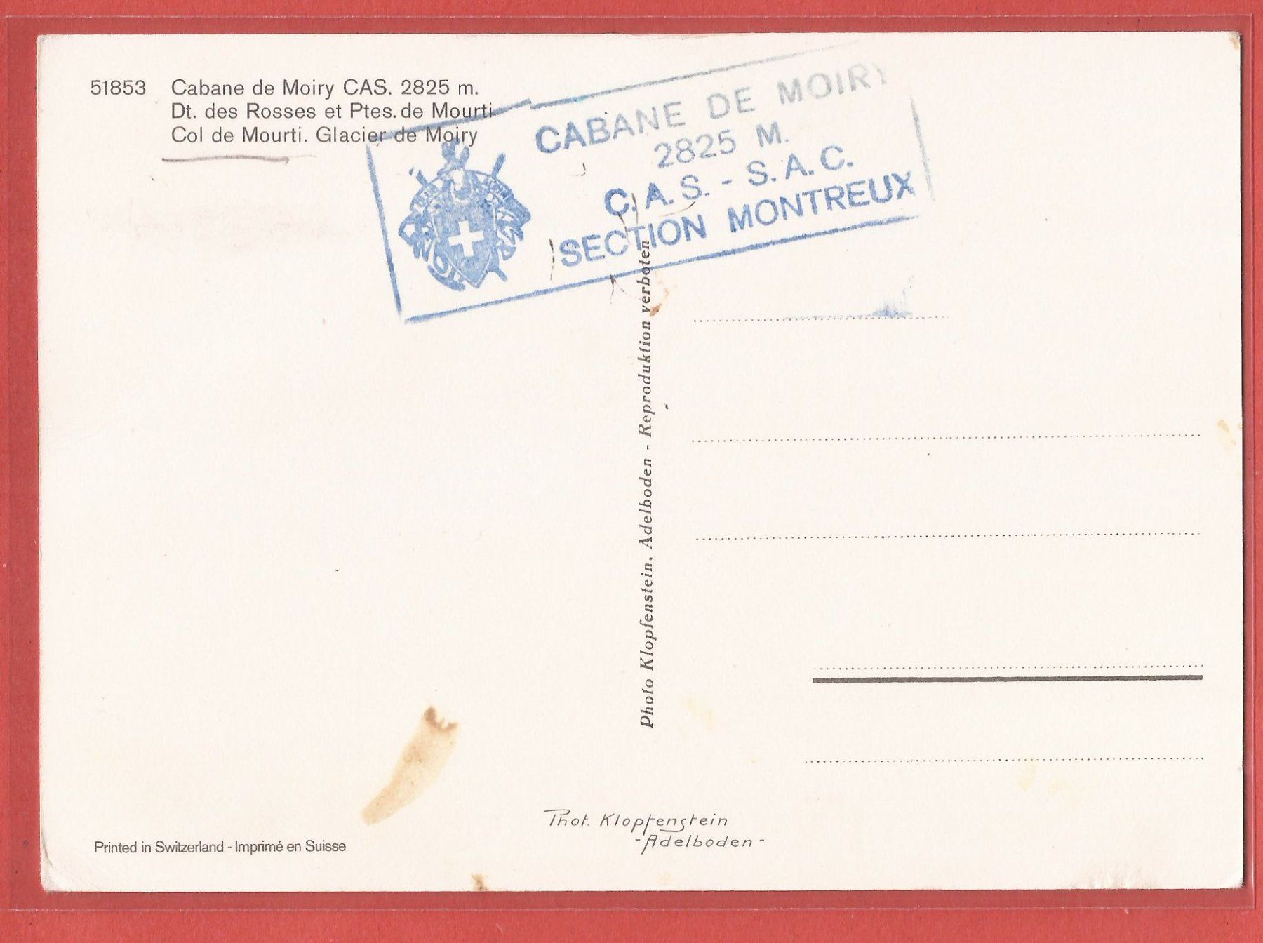 Cabane de Moiry - SAC-Hütte bei Grimentz - ca. 1970 (Gebraucht) in ...