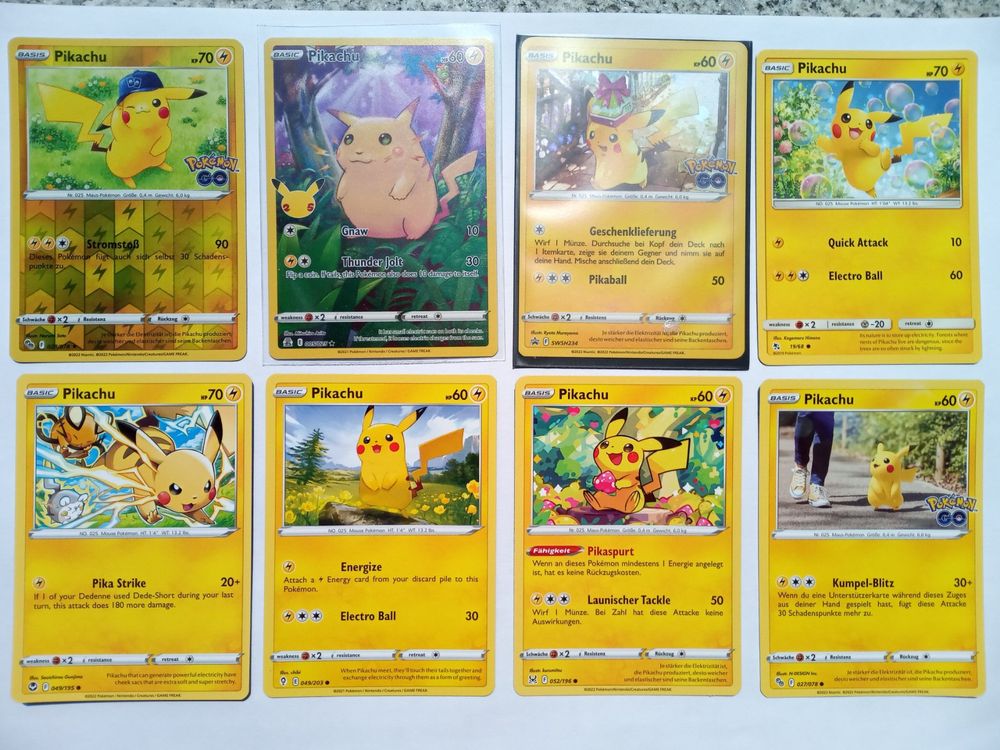 Pokémon 8 Pikachu Karten Set | Kaufen auf Ricardo