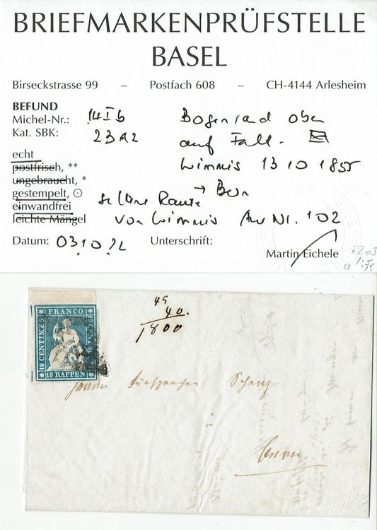 STRUBEL 10RP 23A2>BERN RTE VON WIMMIS BEFUND | Kaufen auf Ricardo