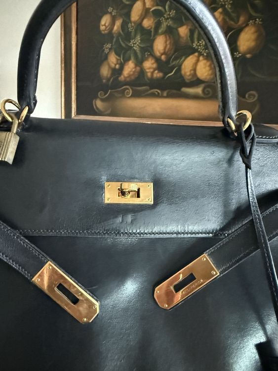 Vintage Hermès Kelly 35 / Goldene Hardware / Box Leder (Gebraucht) in ...