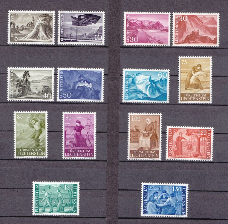 1959 - 1964 Lichtenstein Satz Landschaft ** Postfrisch ** (Neu (gemäss Beschreibung)) in ...