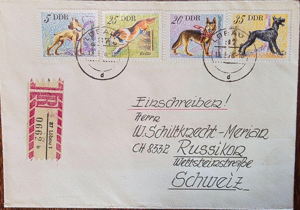 DDR Brief Komplette Serie 13.08.1976 reiste in die Schweiz (Gebraucht ...