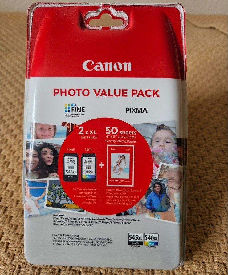 Canon PG-545XL black + CL-546XL color Patronen + Fotopapier (Neu und ...