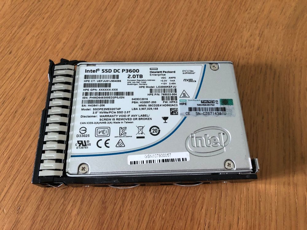 Intel SSD DC P3600 2.0TB NVMe/PCIe SSD 2.0T (Gebraucht) in Niederhasli ...