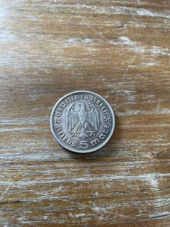 5 Reichsmark 1936, Silber (Gebraucht) in Ammerzwil BE für CHF 10 – mit Lieferung auf Ricardo kaufen