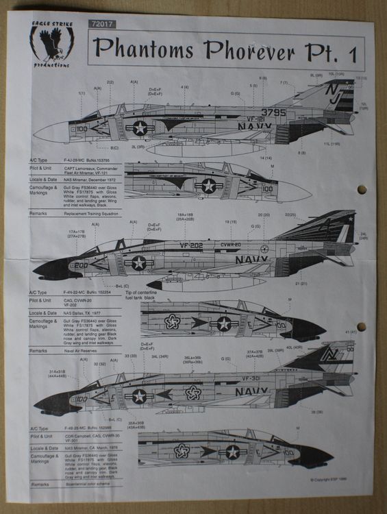 Decals 1/72 - Phantoms Phorever Pt. 1 von Eagle Strike (Neu (gemäss ...