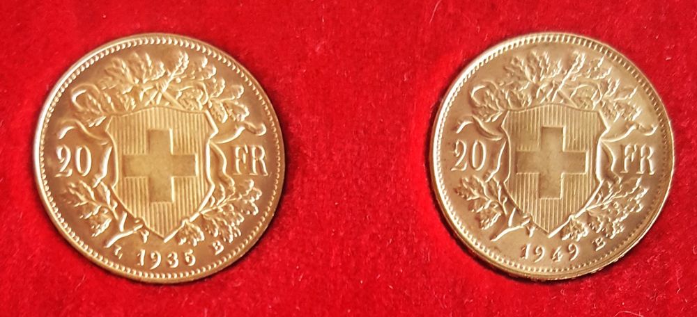 2x 20 Fr. Goldvreneli 1935 & 1949 | Kaufen auf Ricardo