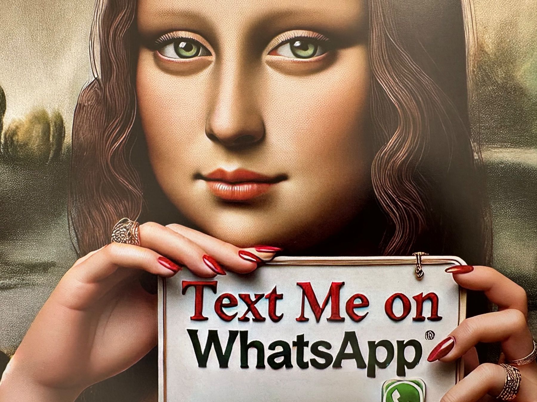 Mister C: Mona Lisa „Text me on WhatsApp“, signiert 5/10 (Neu (gemäss ...