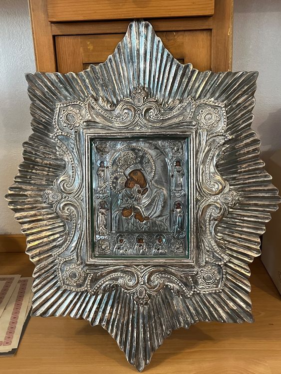 Ikone aus Zinn als Wandbild mit Maria und Jesuskind (Gebraucht) in ...