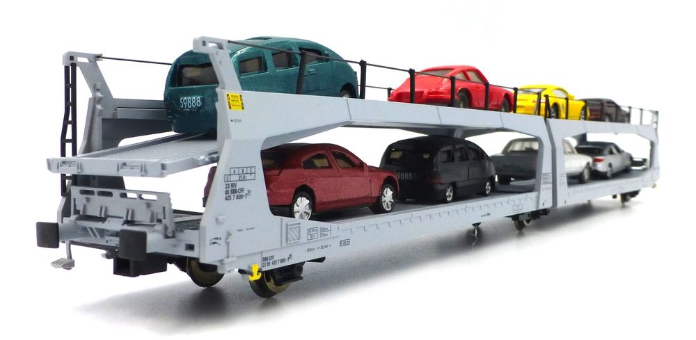 Autotransportwagen SBB H0 DC 8 PKWs Roco 66539 (1) (Neu (gemäss ...