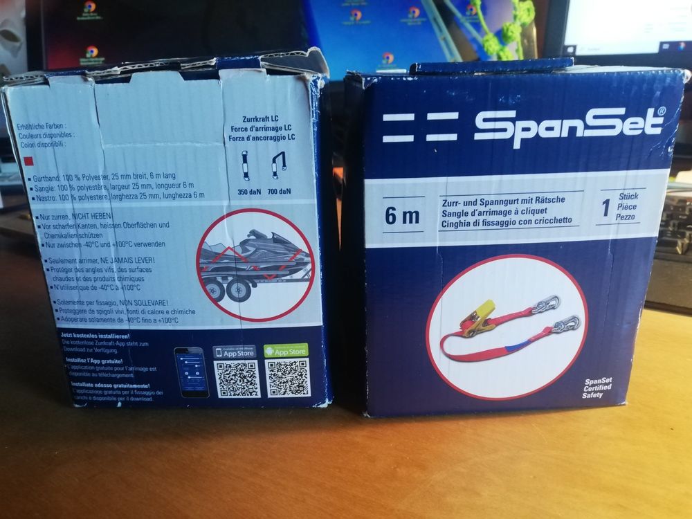 2x Neue Spanset / Zurrgurt 6 Meter, mit Triangelhaken | Kaufen auf Ricardo