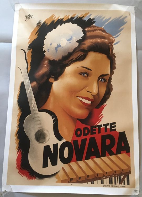 🟡ORIGINAL Poster 1940 Odette Novara Rene Lefebure 40er Jahr (Gebraucht ...