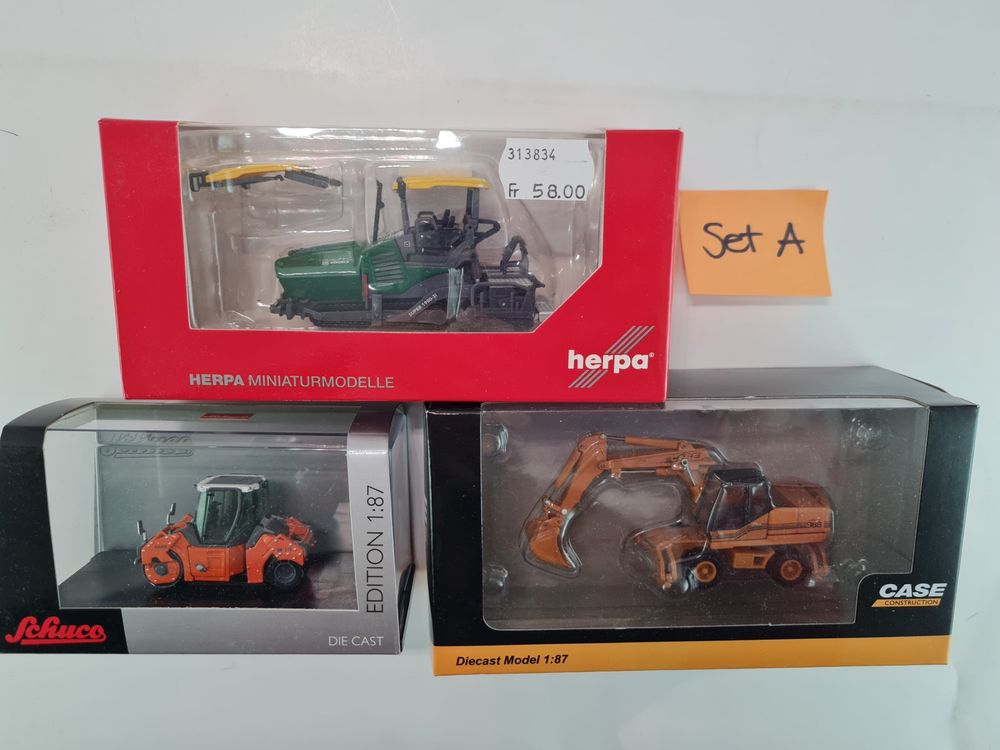 Herpa Schuco Strassenbau-Set Vögele Case Hamm Set A H0 1:87 (Neu und ...