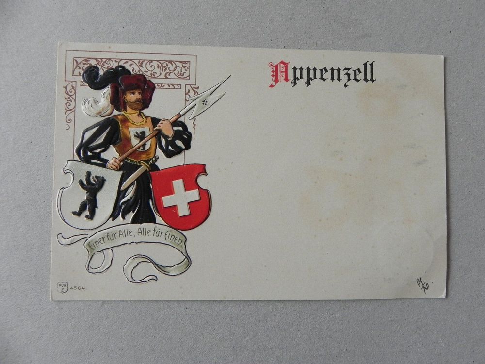 Karte Appenzell Wappen Helebarde 1901 (Gebraucht) in Siebnen für CHF 23 – mit Lieferung auf ...