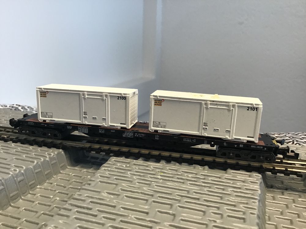TRIX N Containerwagen mit 2 Post Containern 2100/2101 (Gebraucht) in ...