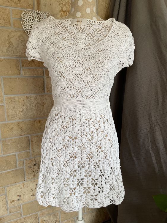 Spannende Weisses Haekelkleid Ebenbildnie12521