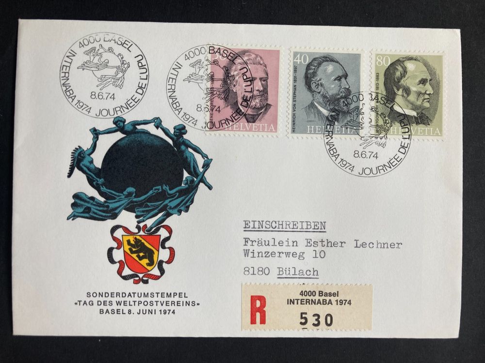 Schweiz 1974 R-Brief Sonderstempel Internaba Satz 100 J. UPU | Kaufen auf Ricardo