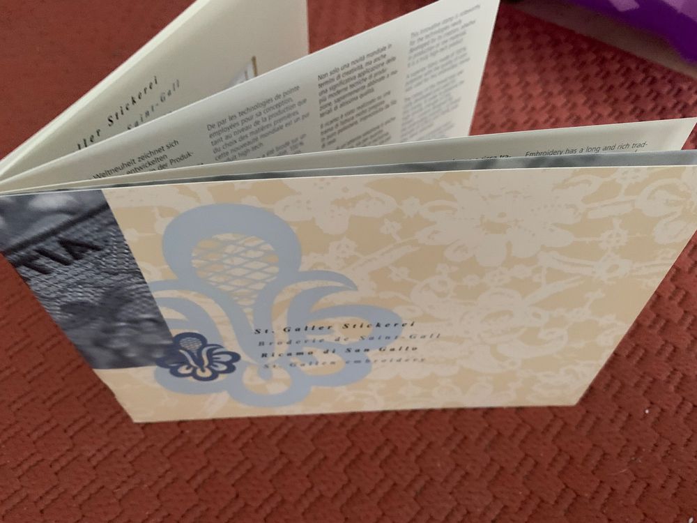 St. Galler Stickerei 2000; Heft mit 5 Fr Block +Beschreibung (Gebraucht ...