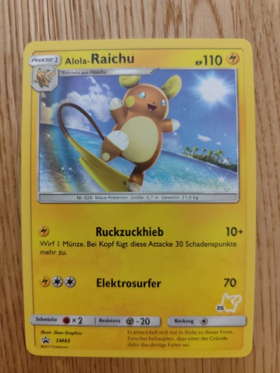 Pokemon Trainer Kit Pikachu Alola Raichu Promo non holo (Neu (gemäss ...