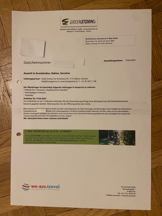 Gutschein 2 Nächte 2 Personen Hotel Greina Rabius Surselva (Neu (gemäss ...