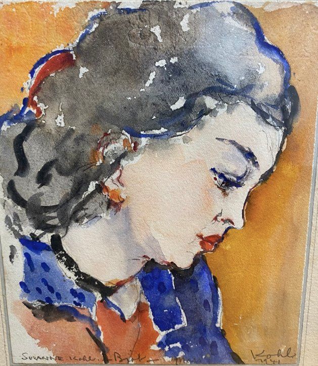 Robert Kohl Aquarell feine Dame 1941 28 x 22 cm (Neu (gemäss ...