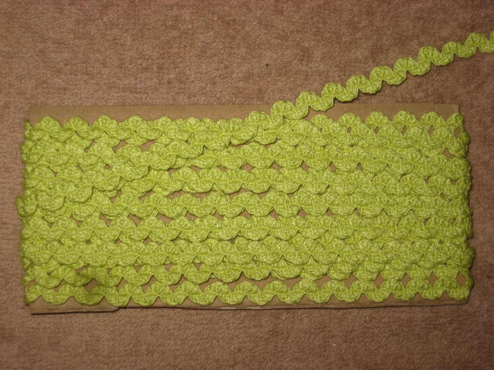 Baumwoll Häkel-Zick-Zack Band limette 1cm breit (Neu und ...