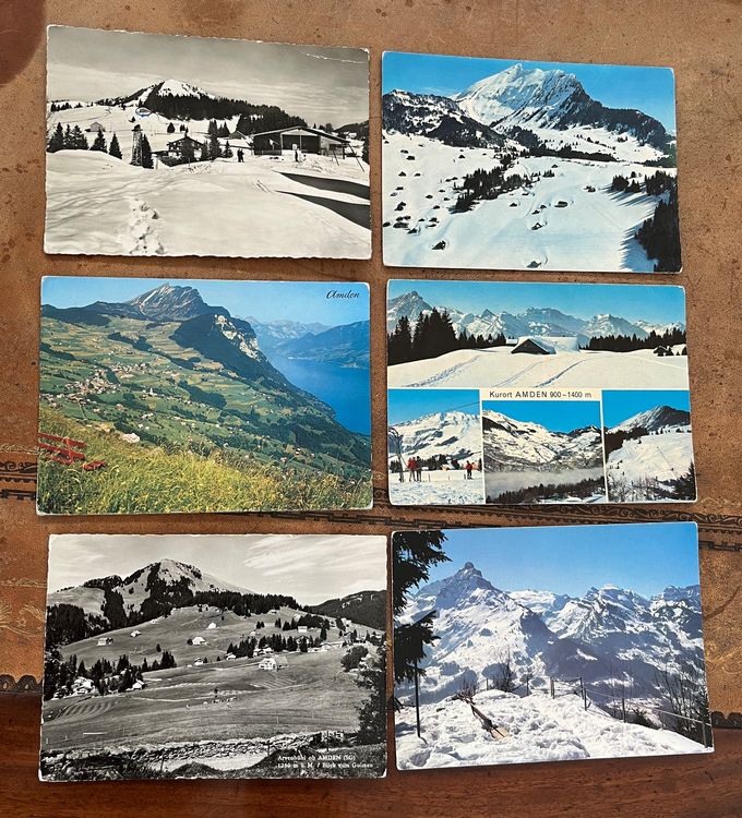 6 Schweizer Bergpostkarten, Amden (Gebraucht) in Stetten AG für CHF 5 – mit Lieferung auf ...