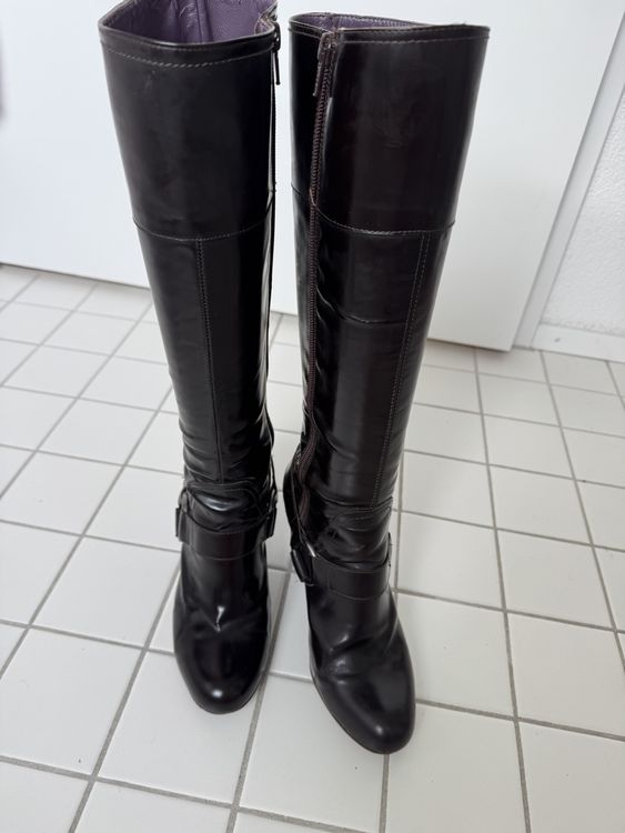 Navyboot Lack-Lederstiefel mit Absatz Gr. 38 (Gebraucht) in Dübendorf für CHF 25 – nur Abholung ...