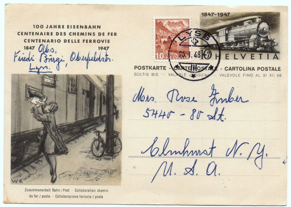 100 Jahre Eisenbahn 1947 Bildpostkarte | Kaufen auf Ricardo