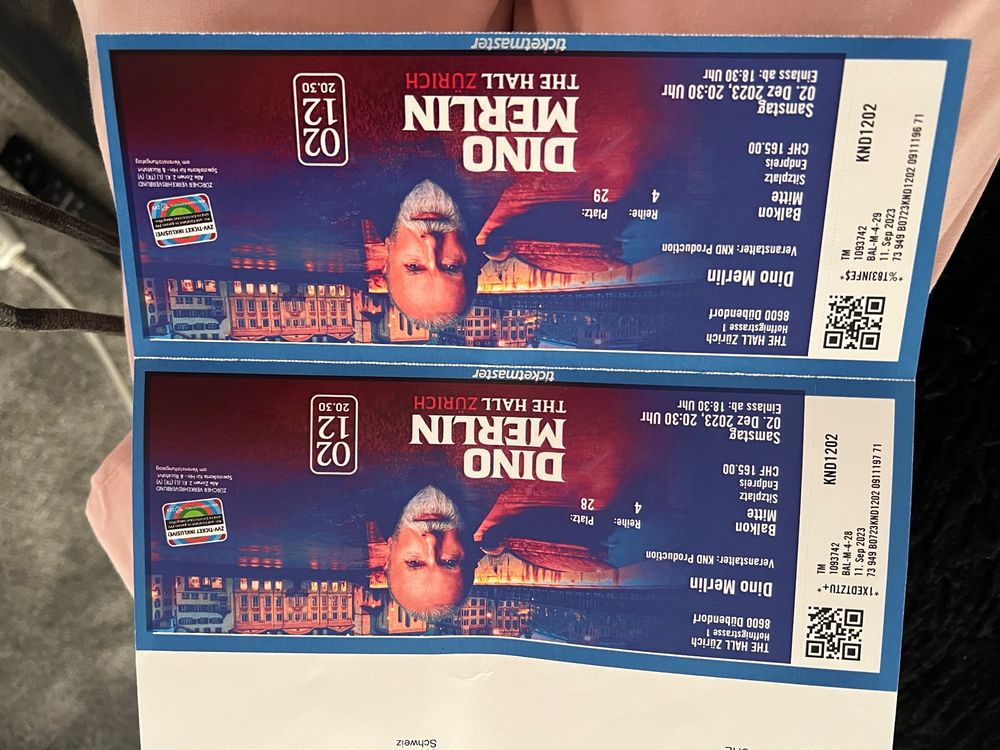 Konzert Tickets 2x Dino Merlin (Neu und originalverpackt) in Zürich für ...