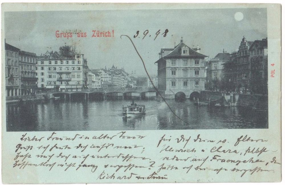 AK: Gruss aus Zürich 1898 (Gebraucht) in Lachen SZ für CHF 1 – mit Lieferung auf Ricardo kaufen
