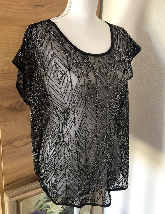 Festliche Bluse Top mit Perlen von NILE. Gr. S. NEU. Glamour (Neu und originalverpackt) in ...