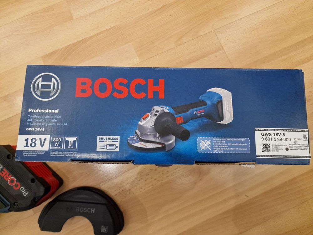 Bosch Professional GWS 18V-8 inkl. 5.5Ah Pro Core Akku (Neu (gemäss ...