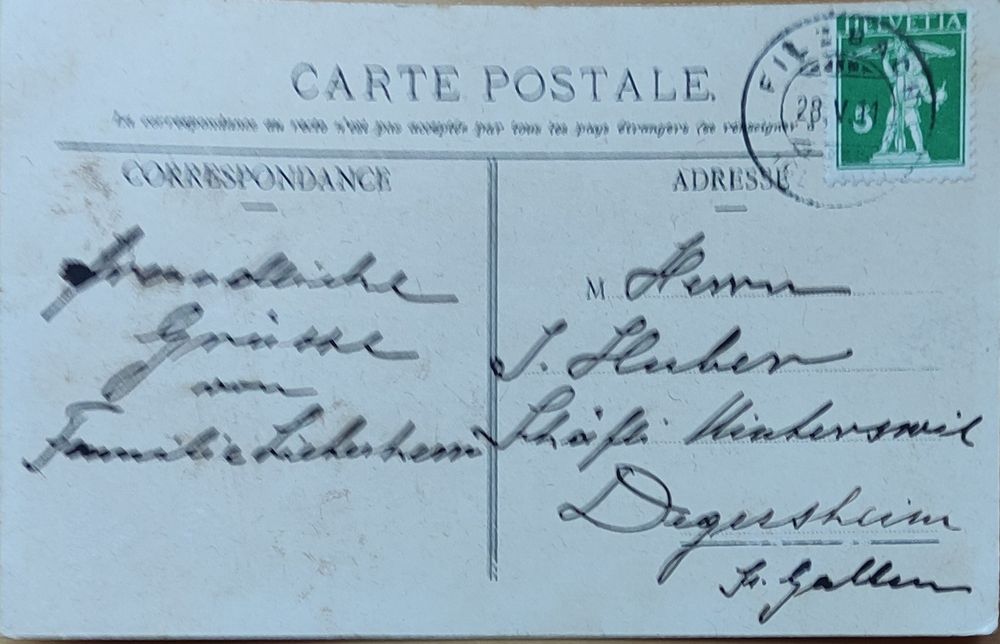 Alte Ansichtskarte Obstalden am Walensee um 1911 (Gebraucht) in Siebnen für CHF 12 – mit ...