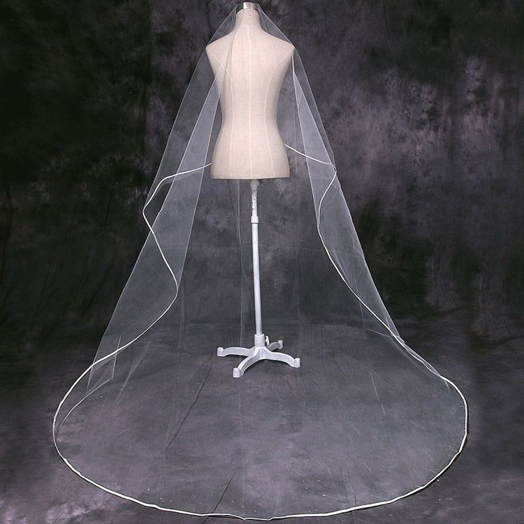 NEUER Braut Schleier weiss 3m mit Umrandung - 220278 (Neu (gemäss ...