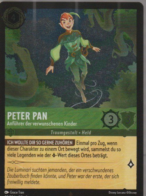 TCG Disney LORCANA DIE TINTENLANDE De 82 FOIL Peter Pan - An | Kaufen ...