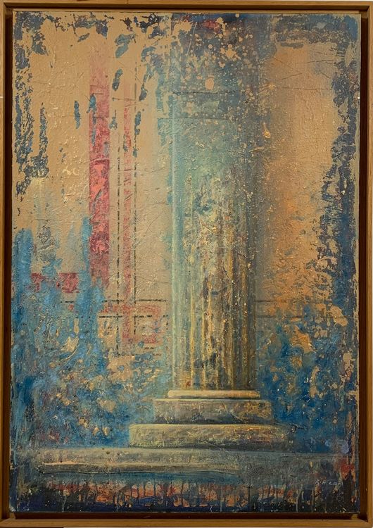 Robert Ferri (1951) grosses Gemälde mit Säule (Gebraucht) in Root für ...