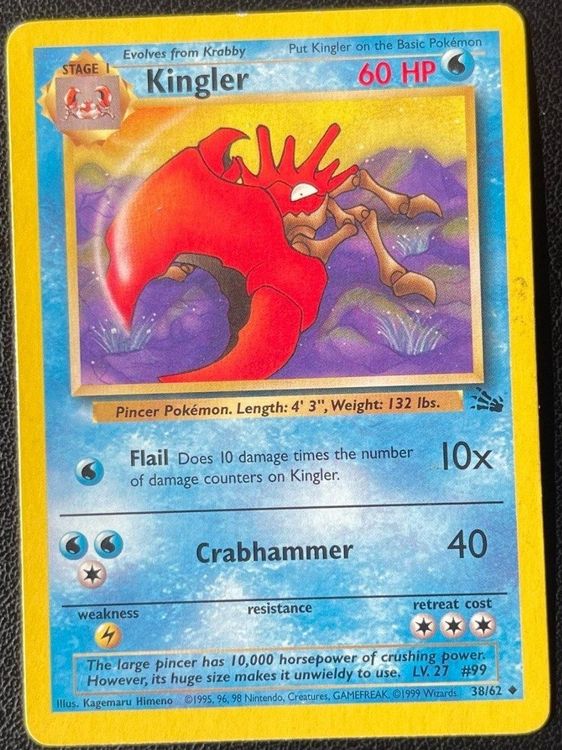 Kingler 38/62 Pokémon Fossil (Neu (gemäss Beschreibung)) in Uster für ...