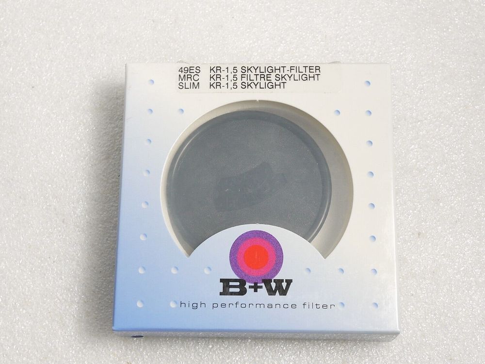 B+W Slim 49MM Skylight 1A KR 1.5 Filter / filtre. Germany. (Neu und ...