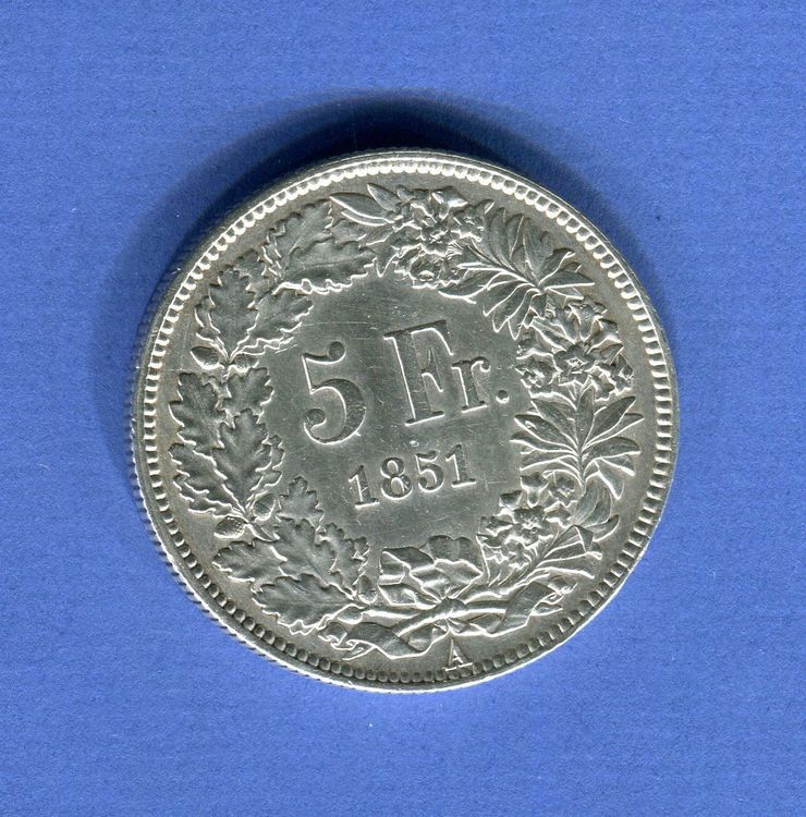 (484) 5 Fr. 1851 fast Stgl Silber | Kaufen auf Ricardo