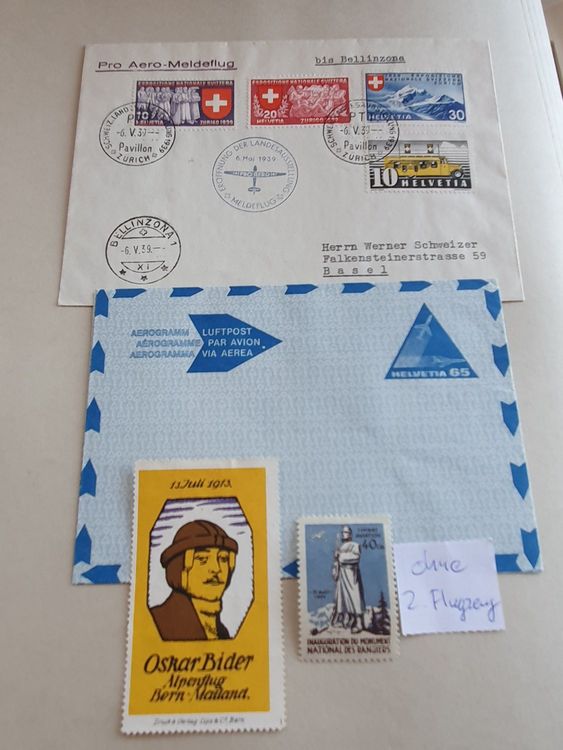 Flugpost - Vignetten und Sonstiges inkl. Abart, ab 1.- (Gebraucht) in Burgdorf für CHF 1.1 – mit ...