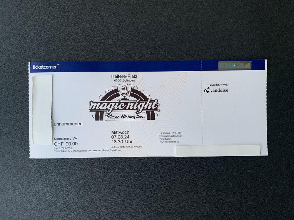 1 Ticket magic night Heitere 07.08.2024 | Kaufen auf Ricardo