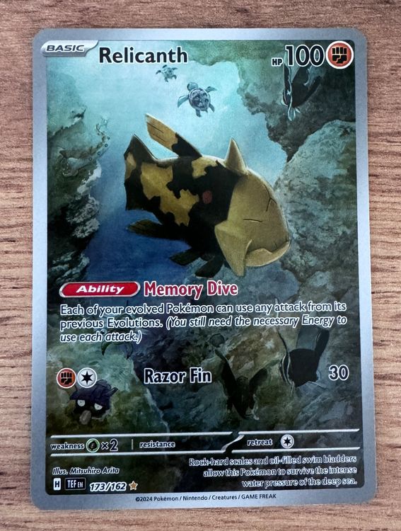 Relicanth ART RARE Pokemon TEF Temporal Forces 173/162 (Neu (gemäss ...
