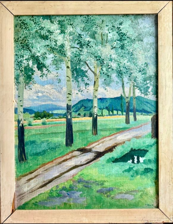 Ernst LINCK (1874-1935) Paysage avec bouleaux Huile toile | Kaufen auf ...
